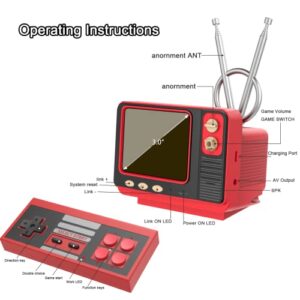 Retro Handheld Games Console Built-in 308 Games 3.0 Inch LCD Mini TV Video Games Player Support AV Output Electronic Games Gift for for Boys Girls Age 4-12