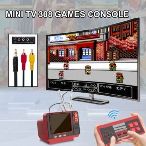 Retro Handheld Games Console Built-in 308 Games 3.0 Inch LCD Mini TV Video Games Player Support AV Output Electronic Games Gift for for Boys Girls Age 4-12