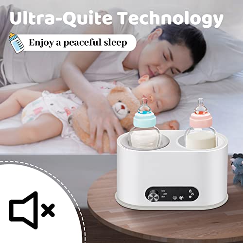 Baby Bottle Warmer, 5-in-1 Fast Baby Milk Warmer for Breastmilk or Formula Bottle Warmer Milk Warmer with 3 Shaking Modes/Keep Warming/Steaming/Thaw/LED Display