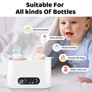 Baby Bottle Warmer, 5-in-1 Fast Baby Milk Warmer for Breastmilk or Formula Bottle Warmer Milk Warmer with 3 Shaking Modes/Keep Warming/Steaming/Thaw/LED Display