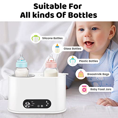 Baby Bottle Warmer, 5-in-1 Fast Baby Milk Warmer for Breastmilk or Formula Bottle Warmer Milk Warmer with 3 Shaking Modes/Keep Warming/Steaming/Thaw/LED Display