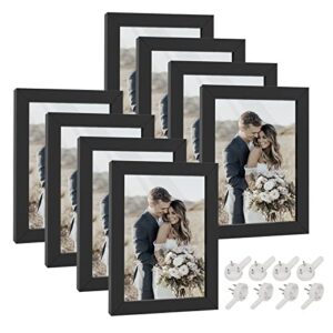 happyhapi 4x6 picture frame,set of 8 black picture frames, tabletop or wall display decoration photo frame for photos, paintings, landscapes, posters, artwork