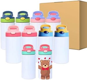 25pack 12oz kid sublimation tumbler blank strainght insulated cute sippy cup stainless steel water bottle