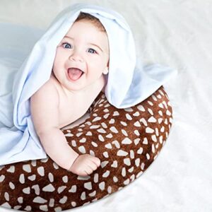 GFU Nursing Pillow Cover for Baby Boys and Girls, Minky Breastfeeding Pillow Case for Newborn, Soft Deer Skin Print Breastfeeding Pillow Slipcover, Stretchy Feeding Cover