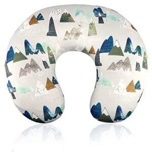 tanofar nursing pillow cover, neutral breastfeeding pillow slipcover for baby boys & girls, ultra soft comfortable newborn nursing pillow case, breathable & washable, adventure mountain