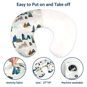 TANOFAR Nursing Pillow Cover, Neutral Breastfeeding Pillow Slipcover for Baby Boys & Girls, Ultra Soft Comfortable Newborn Nursing Pillow Case, Breathable & Washable, Adventure Mountain