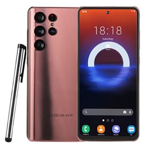 ashata unlocked android 10 smartphone cellphone, 6.82 inch hd fingerprint/face unlock 4g net mobile phone, dual sim, 6gb ram 128gb rom, 5mp 24mpcamera, 7300mah battery, gold(us)