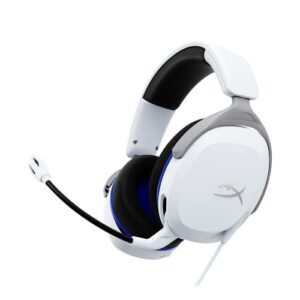 hyperx cloud stinger 2 core - gaming headset for playstation, lightweight over-ear headset with mic, swivel-to-mute function, 40mm drivers - white