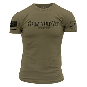 grunt style grumpy old vet men's t-shirt (military green, xlarge)