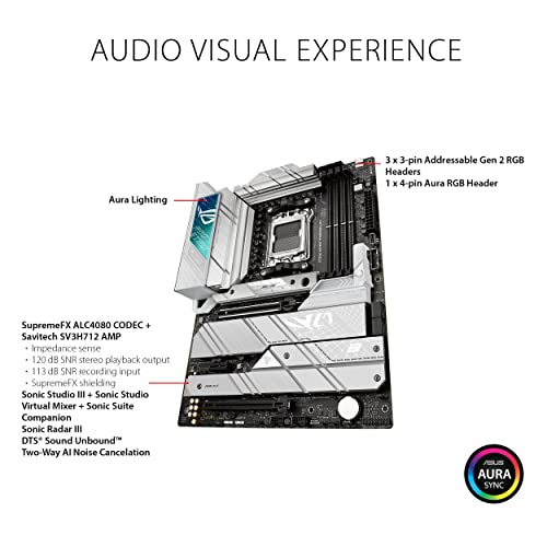 ASUS ROG Strix X670E-A Gaming WiFi 6E Socket AM5 (LGA 1718) Ryzen 7000 Gaming Motherboard(16+2 Power Stages,PCIe® 5.0, DDR5,4xM.2 Slots,USB 3.2 Gen 2x2, WiFi 6E, AI Cooling II)