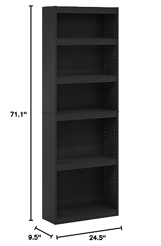 Furinno Jaya Enhanced Home 5-Tier Shelf Bookcase, Blackwood