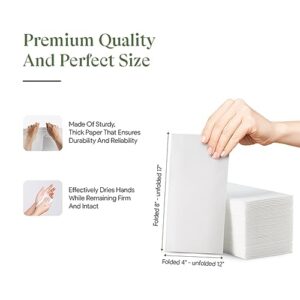 100 Disposable Linen Feel Guest Towels - Paper Hand Towels for Bathroom - Cloth Like White Paper Towel - Cocktail Hand Napkins - Highly Absorbent, Soft Fancy Guest Hand Towels 12" X 17" (Pack Of 100)