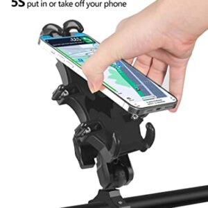 ZIDIYORUO Motorcycle ATV Phone Holder, Aluminum Heavy Duty Phone Mount for Motorcycle Universal 7/8"-9/8" Handlebars, Fit for All iPhone 14 13 12 Pro Max Android Samsung Smart Devices