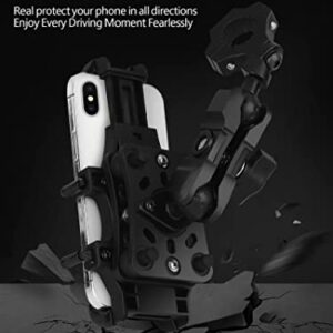 ZIDIYORUO Motorcycle ATV Phone Holder, Aluminum Heavy Duty Phone Mount for Motorcycle Universal 7/8"-9/8" Handlebars, Fit for All iPhone 14 13 12 Pro Max Android Samsung Smart Devices