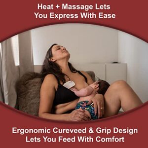 WELLCOMFORT 2-in-1 Warming Lactation Massager, Adjustable Heat & Vibration Modes for Clogged Milk Ducts, Integrated Grip Bumps & Curved Design, FSA/HSA Eligible (1 Pack)