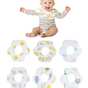 Muslin Baby Bibs 6 Pack Baby Bandana Drool Bibs 100% Cotton for Teething and Drooling, 6 Set for Unisex Boys Girls