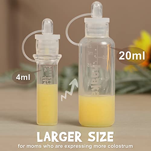 haakaa Colostrum Collector Set 20ml/2pk | Silicone Colostrum Syringes for Baby Breast Milk Catcher | Ready-to-Use Pack | Collect Store & Feed Colostrum | Breastfeeding Essential for Newborn Babies