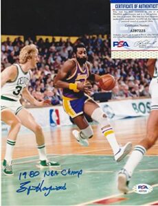 spencer haywood los angeles lakers 1980 nba champs psa authentic signed 8x10 - autographed nba photos