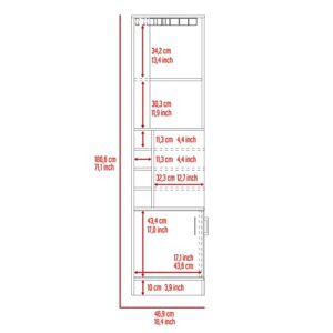 Tuhome Syrah Corner Bar Cabinet with 8 Wine Cubbies, 2 Cabinets, 2 Open Shelves, and Glass Rack, Dark Brown