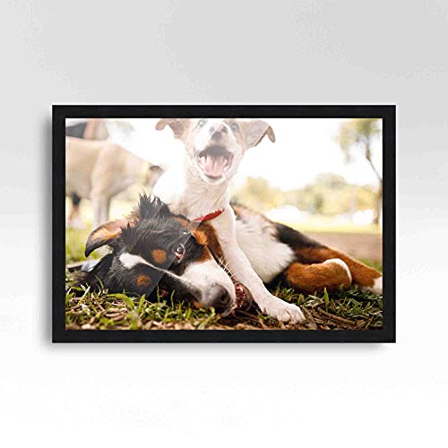 9x24 Frame Black Real Wood Picture Frame Width 0.75 Inches | Interior Frame Depth 0.5 Inches | Noir Classique Mid Century Photo Frame Complete with UV Acrylic, Foam Board Backing & Hanging Hardware