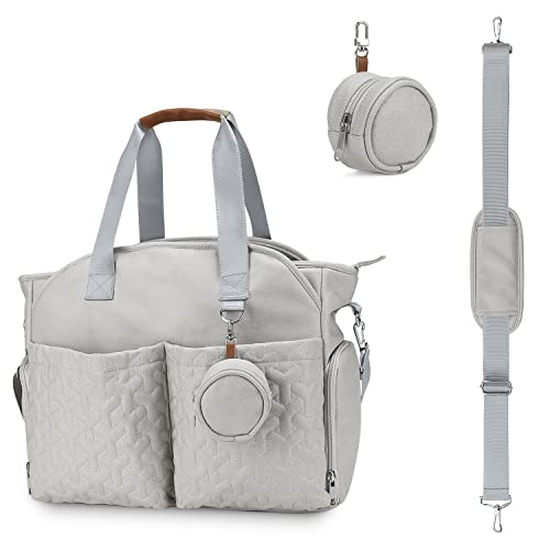 Lmbabter Diaper Tote Bag-Breast Pump Bag Diaper Organizer Bag with Pacifier Case Mommy Baby Bag for Work,Weekender