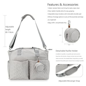 Lmbabter Diaper Tote Bag-Breast Pump Bag Diaper Organizer Bag with Pacifier Case Mommy Baby Bag for Work,Weekender