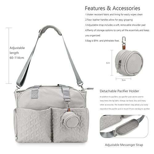 Lmbabter Diaper Tote Bag-Breast Pump Bag Diaper Organizer Bag with Pacifier Case Mommy Baby Bag for Work,Weekender