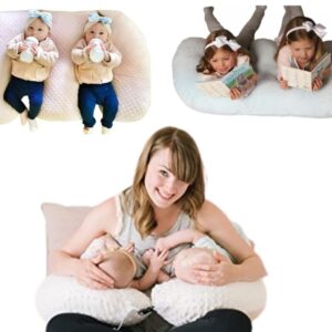 Twin Z Pillow Green, The Only 6 in 1 Twin Pillow for Breastfeeding, Bottlefeeding, Tummy Time and Support, A Must Have for Twins