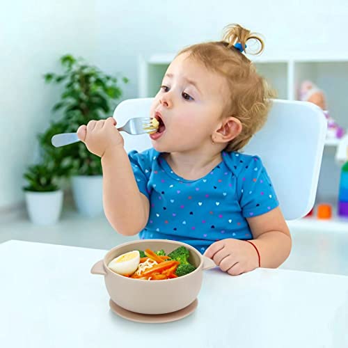 PandaEar 3 Pack Baby Bowls with Suction| Stay Put Silicone Food Bowl for Babies Kids Toddlers Infants| Food Grade Soft Safe BPA-Free Silicone (Multi-Color)