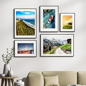 16x20 Aluminum Picture Frame - Plexiglass - Thin Edge - Black - 2 Packs - Wall Mounted - Hang Vertically & Horizontally