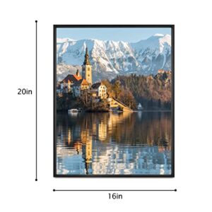 16x20 Aluminum Picture Frame - Plexiglass - Thin Edge - Black - 2 Packs - Wall Mounted - Hang Vertically & Horizontally