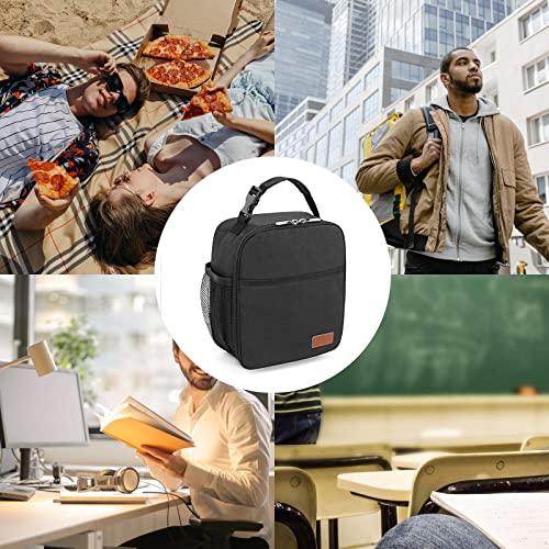 Femuar Lunch Box for Men Women Adults, Small Lunchbox for Work Picnic - Reusable Lunch bag Portable Lunch tote, Black