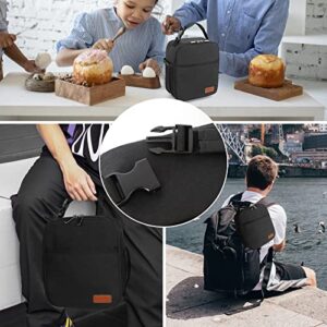 Femuar Lunch Box for Men Women Adults, Small Lunchbox for Work Picnic - Reusable Lunch bag Portable Lunch tote, Black