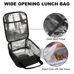 Femuar Lunch Box for Men Women Adults, Small Lunchbox for Work Picnic - Reusable Lunch bag Portable Lunch tote, Black