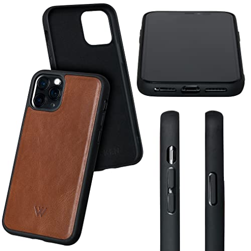 Wilken iPhone 14 Pro Leather Wallet Case with Detachable Magnetic Phone Case | Compatible with MagSafe and All Wireless Charging Accessories | Genuine Leather Magnetic Wallet Case (14 Pro, Brown)