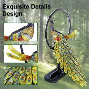 Piececool 3D Puzzles for Adults, Gorgeous Peacock 3D Metal Model Building Kits, Challenging Brain Teaser 3D Puzzles DIY Assembling Crafts Kit Creative Gfits Home Decor