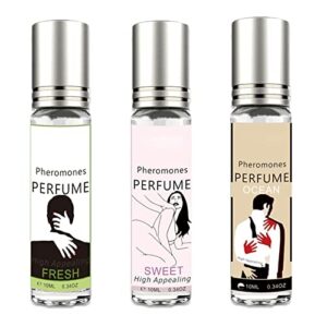 Pheromones Infused Essential Oil Perfume Cologne - Unisex for Women/Men, Refreshing & Long-Lasting Light Fragrance Pheromone Perfume Roll On Perfume Party Perfume 10ml, 0.34 Oz (Sweet)