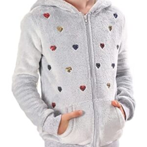 V.&GRIN Girl Zip up Hoodie Sweatshirt Soft Fuzzy Fleece Jacket with Pocket for Girls 5-16 Years