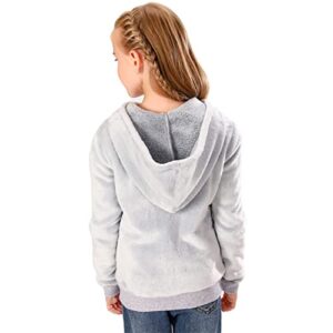 V.&GRIN Girl Zip up Hoodie Sweatshirt Soft Fuzzy Fleece Jacket with Pocket for Girls 5-16 Years