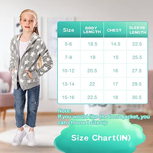 V.&GRIN Girl Zip up Hoodie Sweatshirt Soft Fuzzy Fleece Jacket with Pocket for Girls 5-16 Years