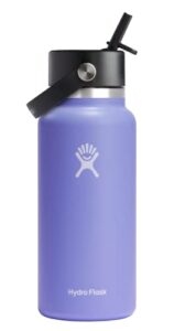 hydro flask 32 oz wide flex straw cap lupine