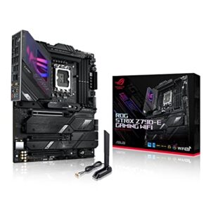 asus rog strix z790-e gaming wifi 6e lga 1700(intel® 12th&13th gen) atx gaming motherboard(pcie 5.0, ddr5,18+1 power stages,2.5 gb lan,thunderbolt 4,5xm.2, 1xpcie 5.0 m.2,front panel usb 3.2 port)