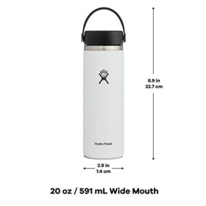 Hydro Flask 20 oz Wide Mouth with Flex Cap Stainless Steel Reusable Water Bottle Lupine - Vacuum Insulated, Dishwasher Safe, BPA-Free, Non-Toxic