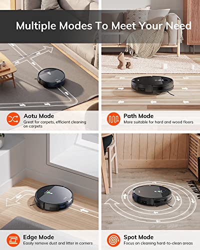 ILIFE Robot Vacuum and Mop Combo - 2000Pa Strong Suction Robotic Vacuum Cleaner with LCD Display - 750ML Dustbin Smart App Automatic Vacuum Cleaner Robot for Carpet Hardwood Floors Pet Hair (V8s Pro)