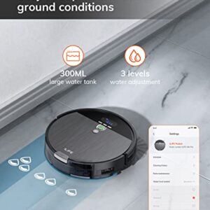 ILIFE Robot Vacuum and Mop Combo - 2000Pa Strong Suction Robotic Vacuum Cleaner with LCD Display - 750ML Dustbin Smart App Automatic Vacuum Cleaner Robot for Carpet Hardwood Floors Pet Hair (V8s Pro)