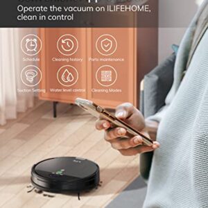 ILIFE Robot Vacuum and Mop Combo - 2000Pa Strong Suction Robotic Vacuum Cleaner with LCD Display - 750ML Dustbin Smart App Automatic Vacuum Cleaner Robot for Carpet Hardwood Floors Pet Hair (V8s Pro)