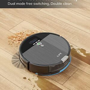 ILIFE Robot Vacuum and Mop Combo - 2000Pa Strong Suction Robotic Vacuum Cleaner with LCD Display - 750ML Dustbin Smart App Automatic Vacuum Cleaner Robot for Carpet Hardwood Floors Pet Hair (V8s Pro)