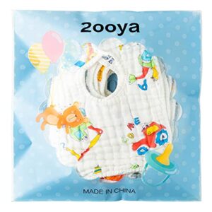 2ooya 8Pcs Snap Muslin Cotton Baby Bibs Infants Feeding Bib Adjustable Machine Washable Burp Cloths Unisex Drool Bibs Keepsake Gift for Drooling Feeding Eating Teething