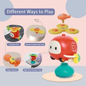 Cuterabit 3PCS Baby Spinners with Suction Cups, High Chair Baby Toys, Spinners for Babies, Bath Toys for Toddlers 18 Months, 2, 3 Years Old Boys and Girls