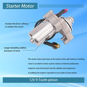 LCGLY Starter Motor and Starter Solenoid Relay for Tao Tao 50cc 70 cc 90cc 125cc 110cc ATV Coolster 4 Wheeler Chinese Pit Dirt Bike 4 Wheelers Go Karts Dune Buggy Sandrail Quad SSR Roketa SunL